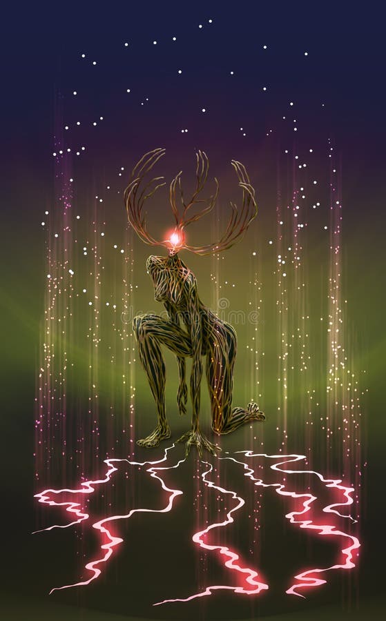 Mysterious creature stock illustration. Illustration of spell - 36592445