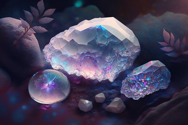 Mysterious Opal Crystal Abstract Generative Background Stock ...