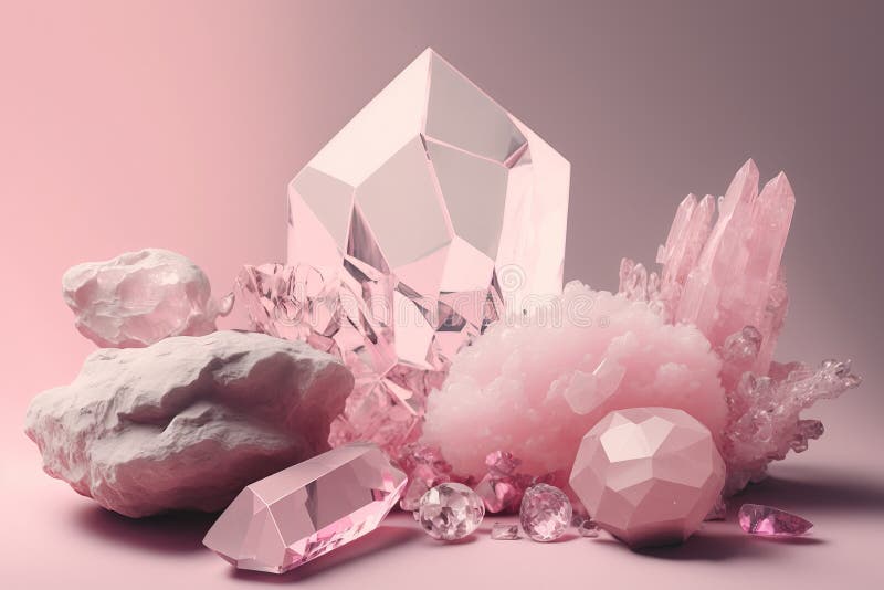 Mysterious Pink Crystal Abstract Generative Background Stock ...