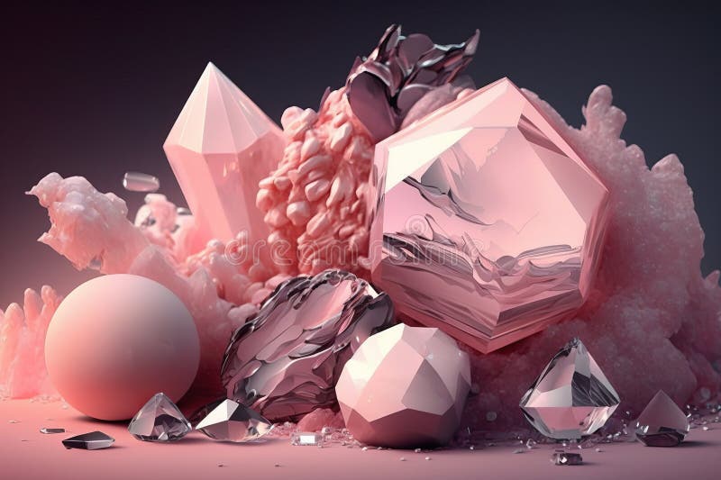 Mysterious Pink Crystal Abstract Generative Background Stock ...