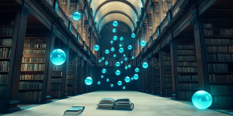 A Mysterious 3D Background of a Massive Abandoned Library, Where Books ...