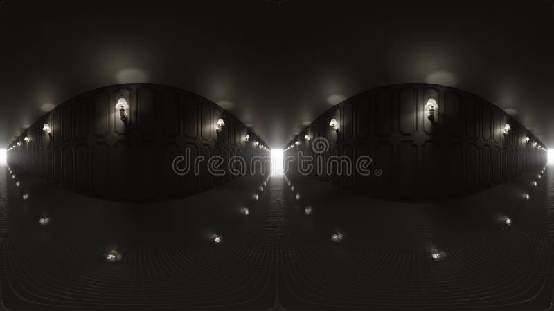 Mysterious Dark Corridor with Elegant Lighting 360 Vr Looping Animation ...