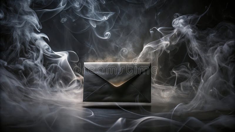 A Mysterious Dark Envelope Enveloped in Wispy Smoke, a Sealed Message ...