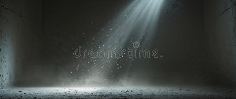 Mysterious Dark Room with Light Beams and Dust Stock Photo - Image of ...