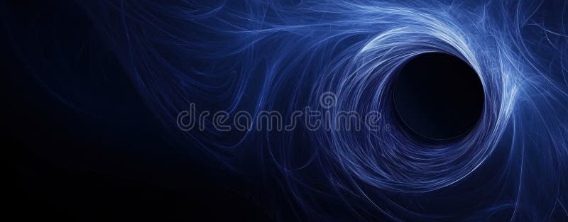 Mysterious Dark Vortex Swirling Amidst a Cosmic Blue Background ...