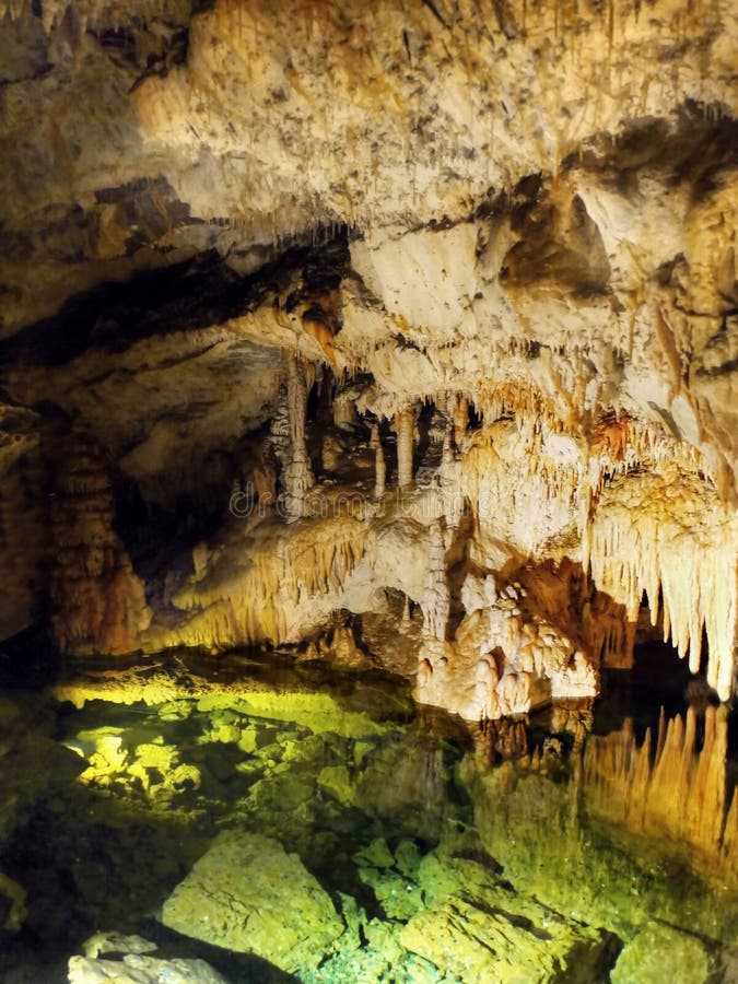 Mysterious Deep Cavern Interior Closeup Stock Photo - Image of cave ...