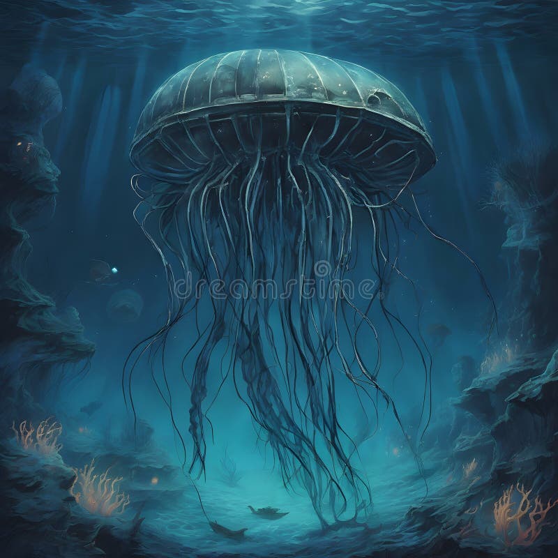 Mysterious Deep Sea: into the Abyss of the Unknown Stock Image - Image ...