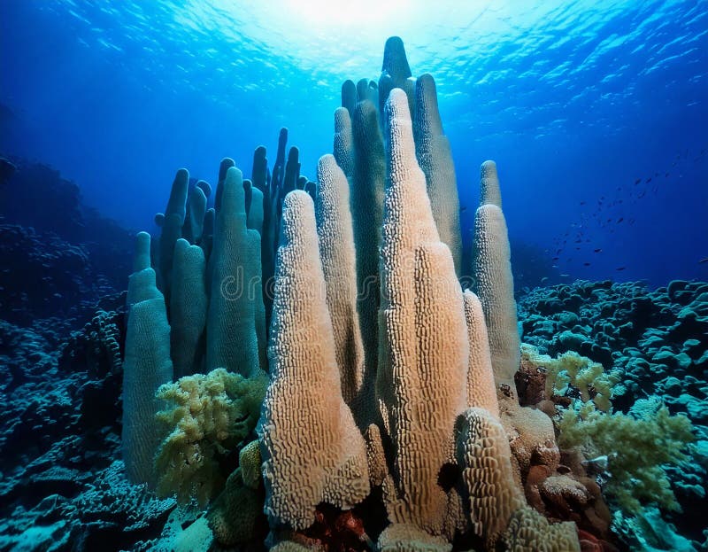 Deepsea Sponge Formations Towering Structures Stock Illustrations – 4 ...