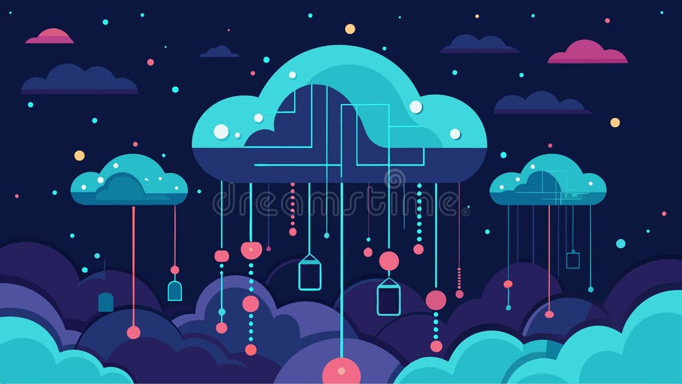 A Mysterious Digital Realm with Clouds of Binary Code Shapeshifting and Constantly Evolving As ...