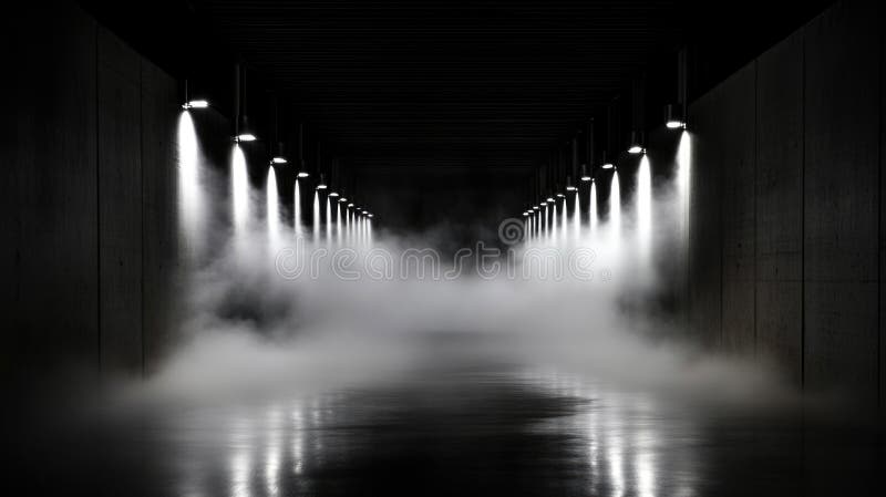 Mysterious Dimly Lit Corridor Fog Atmospheric Lighting Stock Photos ...