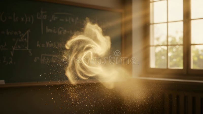 Mysterious Dust Cloud Exploding in Classroom Near Window at Sunset ...