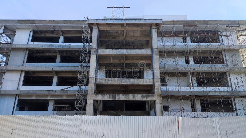Mysterious Empty Old Building Closed Under Construction Stock Image ...