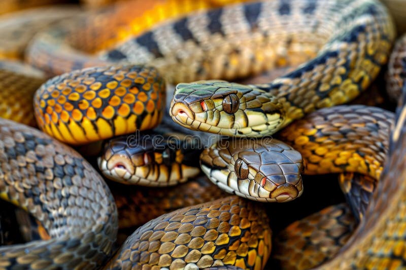 A Mysterious Encounter among a Pile of Snakes in the Wild, Showcasing ...