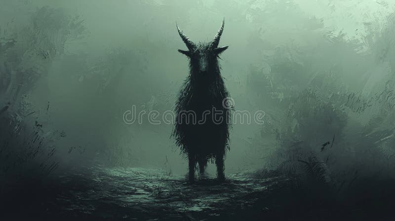 A Mysterious and Enigmatic Shadowy Creature with Sharp Goat Horns ...