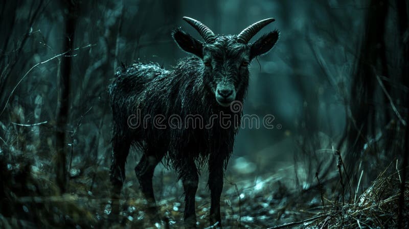 A Mysterious and Enigmatic Shadowy Creature with Sharp Goat Horns ...