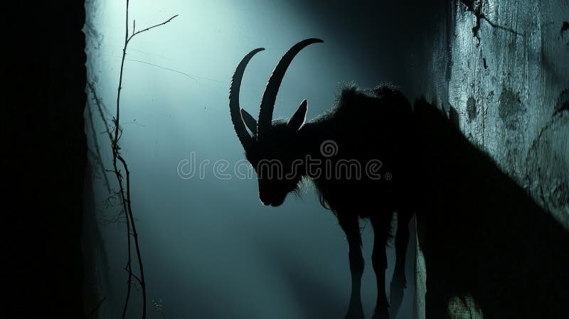 A Mysterious and Enigmatic Shadowy Creature with Sharp Goat Horns ...