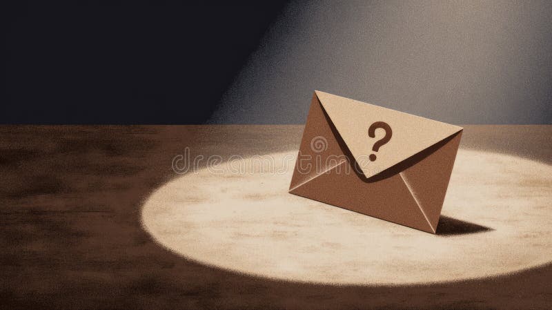 Mysterious Envelope Under Spotlight in Dark Room Stock Photo - Image of communication, mail ...