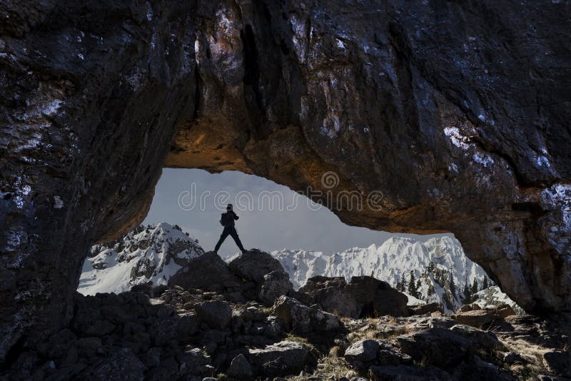 A Mysterious Explorer`s Journey To Explore Unusual Places Stock Photo ...