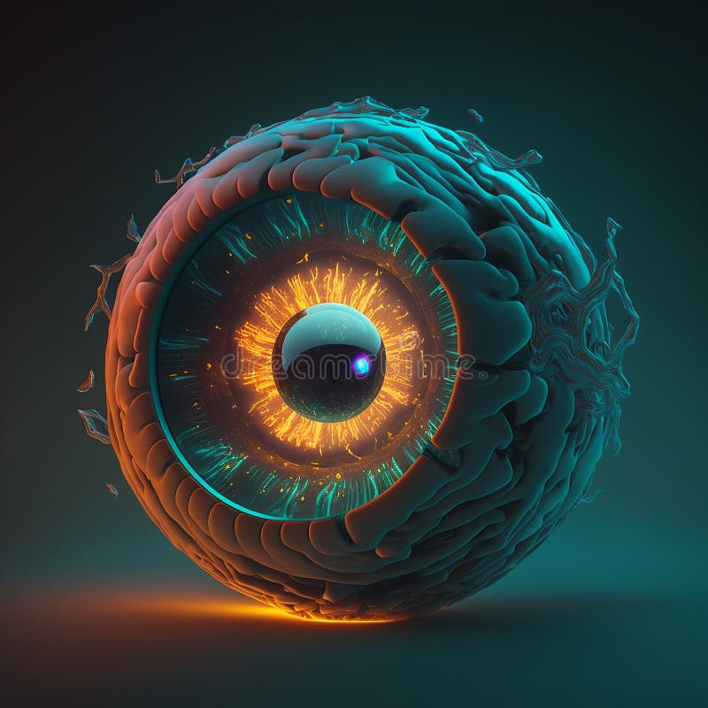 Mysterious Orb with Iris on Solid Background. Ai Generated. Stock ...
