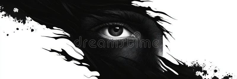 Mysterious Eye Peering through Darkness a Closeup of a Single Eye ...