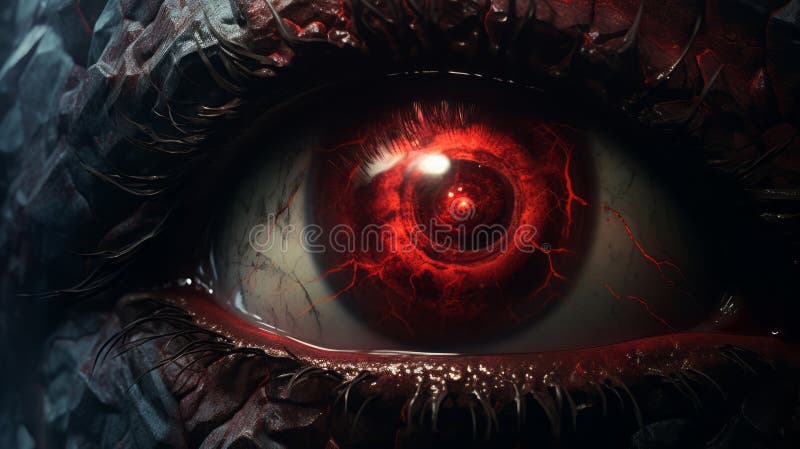 Close-up Illustration of a Red-eyed Cyclops: Inspired by Cryengine and ...