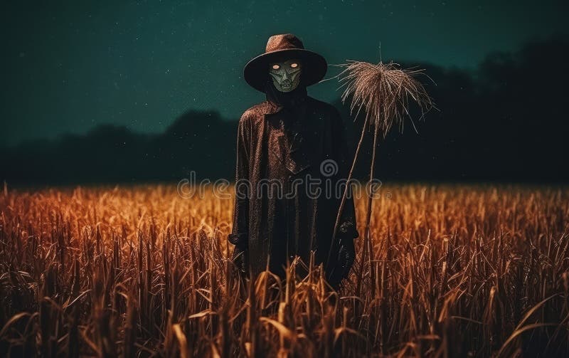Mysterious Figure in a Field. Created by Generative Artificial ...