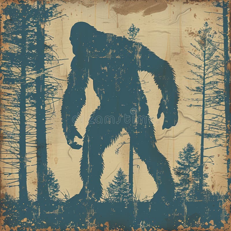 Mysterious Figure in a Forest at Dusk with Tall Trees Surrounding it ...