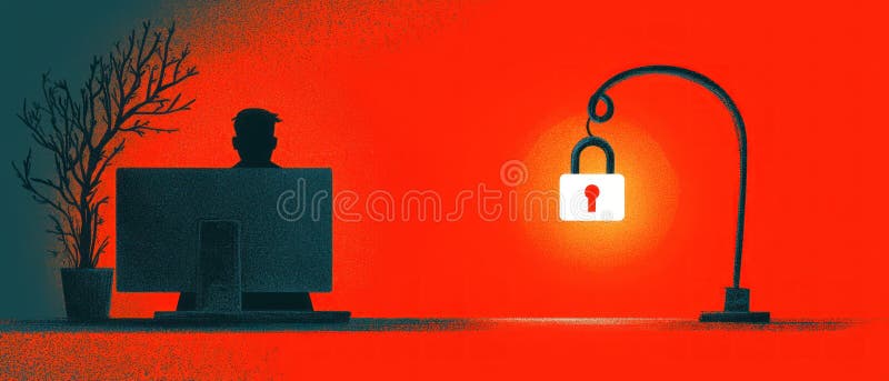 Mysterious Figure Sits Behind Computer, Highlighting Security Concerns ...