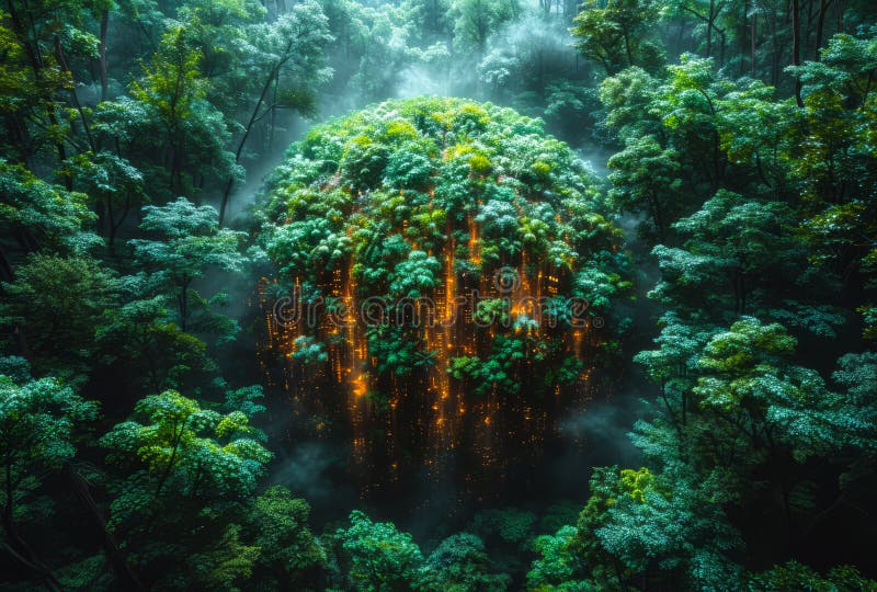 Mysterious Floating Island in the Middle of the Forest Stock Image ...