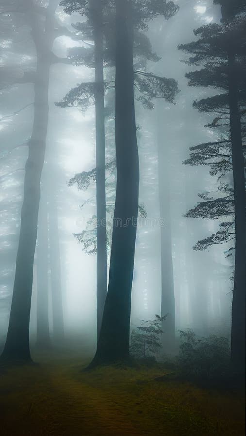 Mysterious Foggy Forest Illustration Artificial Intelligence Artwork ... Mysterious Foggy Forest Illustration Artificial Intelligence Artwork ...
