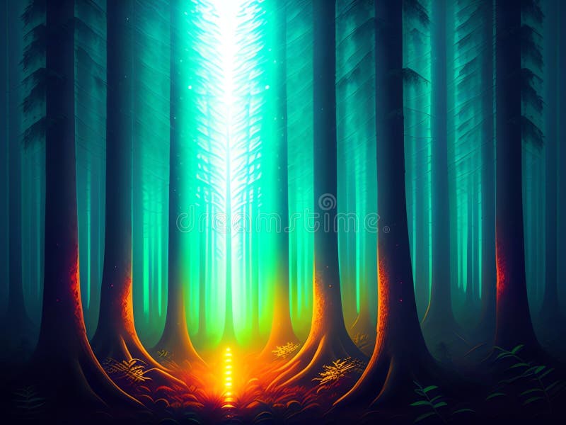 Mysterious Forest, - AI Generative Art. Stock Illustration ... Mysterious Forest, - AI Generative Art. Stock Illustration ...