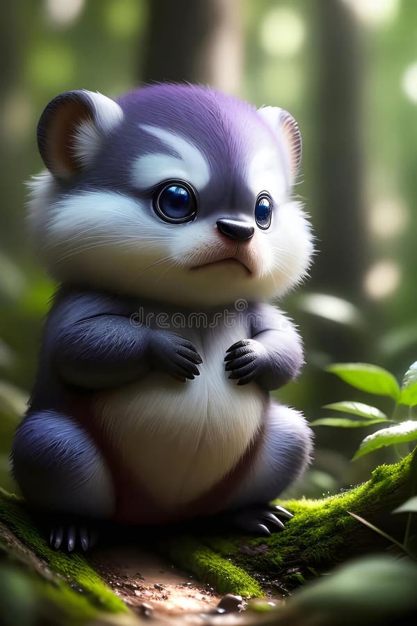 Mysterious Forest Furry Creature. Stock Illustration - Illustration of ...