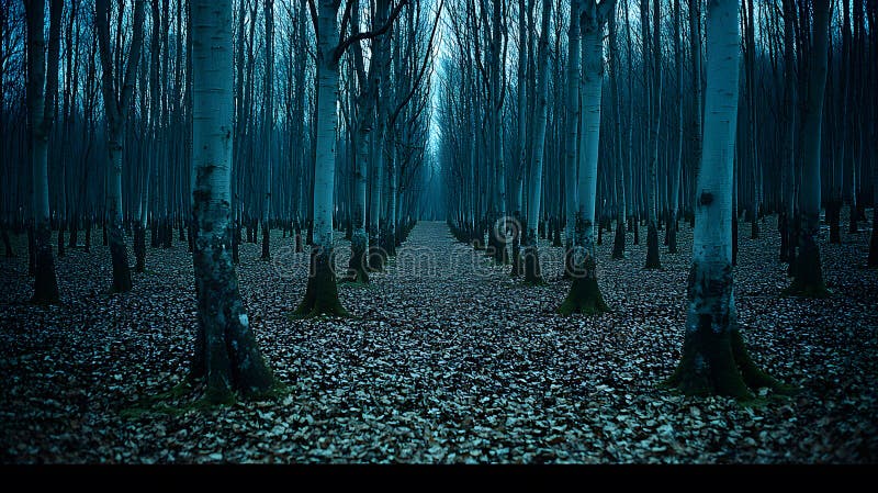 Mysterious Forest Path at Twilight Stock Image - Image of nature, path ...