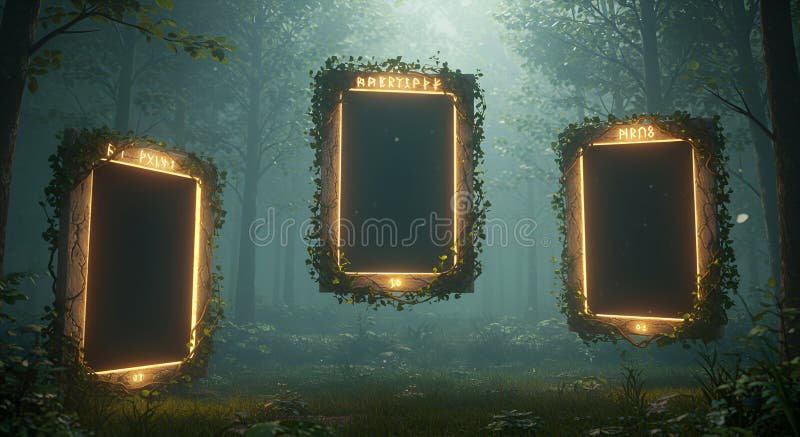 Glowing Rune Adorned Frames Stock Illustrations – 4 Glowing Rune ...