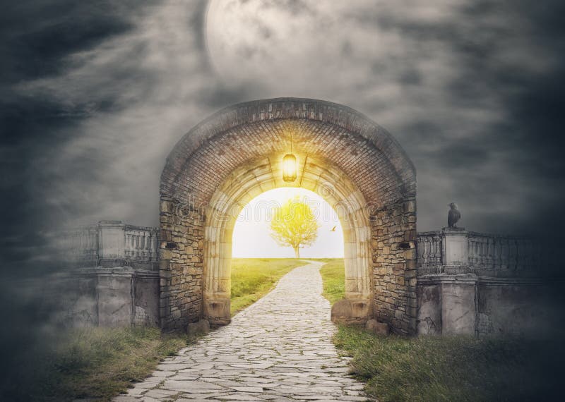 Mysterious gate stock image. Image of fortified, exterior - 9571097