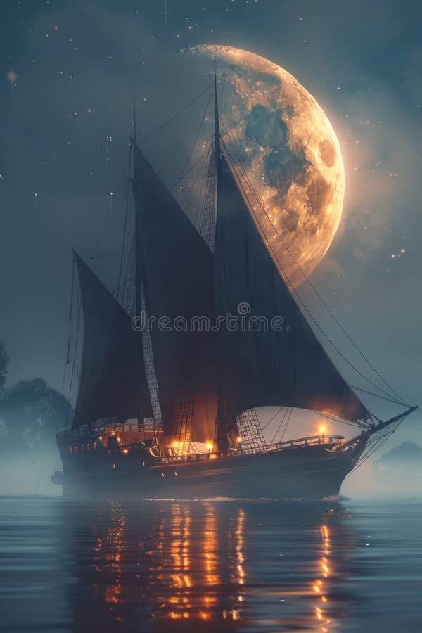 A Mysterious Ghost Ship En Route To Avalar Under the Light of a ...