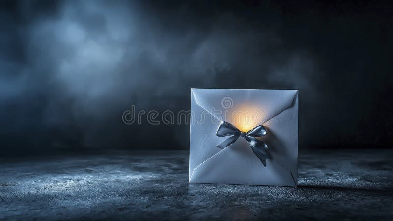 Mysterious Glowing Envelope Dark Room Still Life Image Dim Lighting ...
