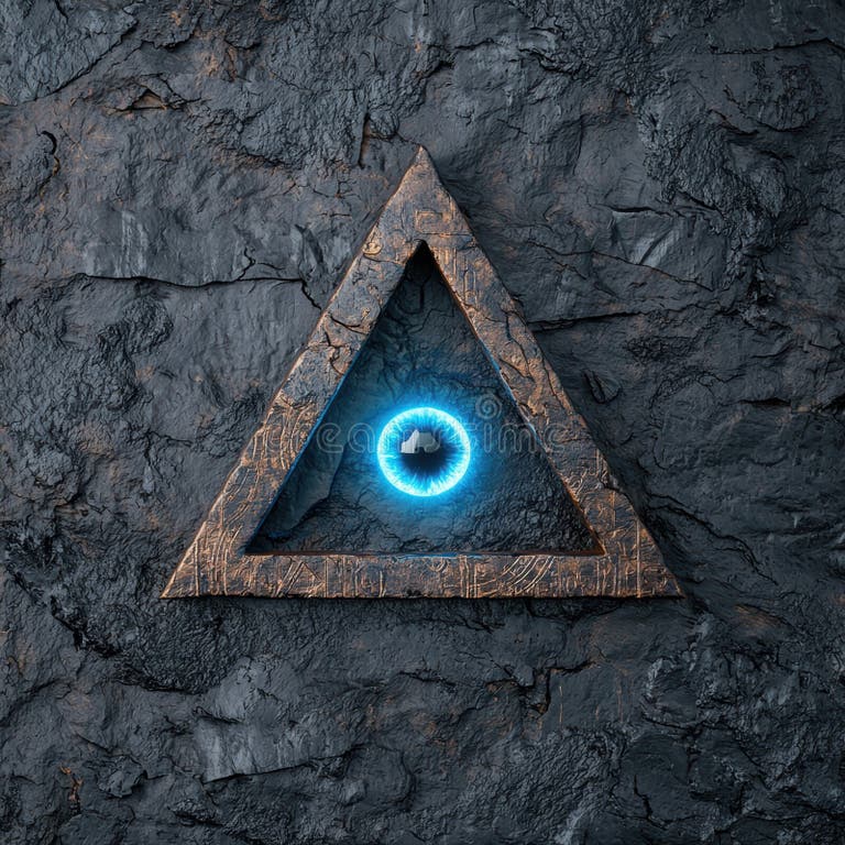 Mysterious Glowing Eye within a Triangular Stone Structure Stock ...