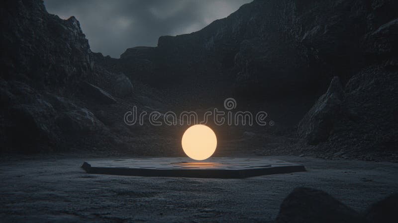 A Mysterious, Glowing Orb Sits Atop a Hexagonal Platform in a Desolate ...
