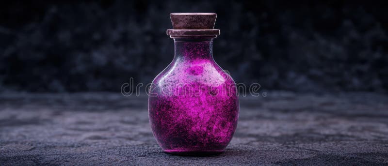 Mysterious Glowing Potion Bottle Stock Illustration - Illustration of ...