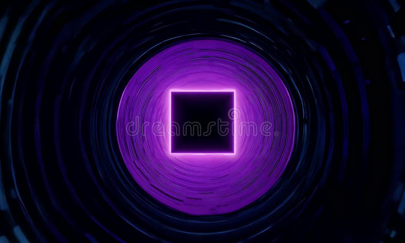 Mysterious Glowing Purple Square Floating in an Abstract Void, with ...