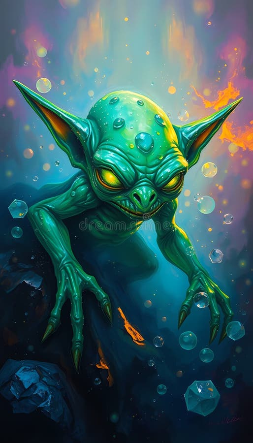 A Mysterious Goblin Creature Stock Illustration - Illustration of ...
