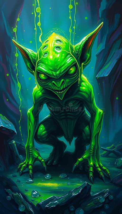 A Mysterious Goblin Creature Stock Illustration - Illustration of ...