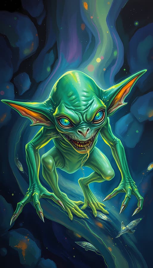 A Mysterious Goblin Creature Stock Illustration - Illustration of ...