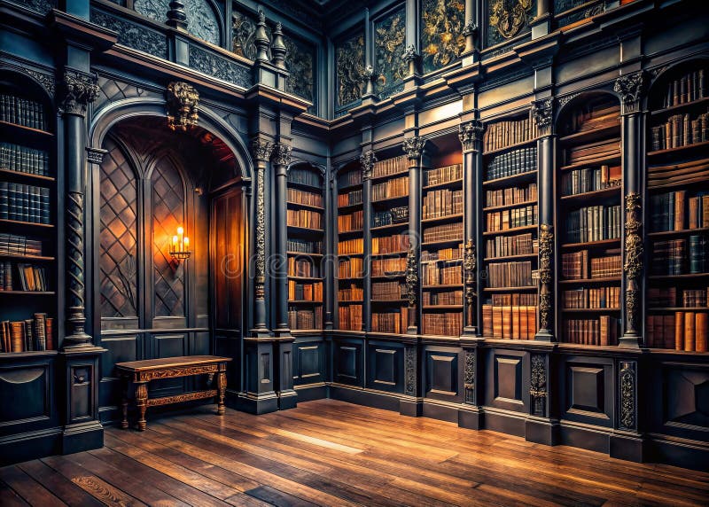 Mysterious Gothic Study a Deep Dive into a Dark Academia Realm Stock ...