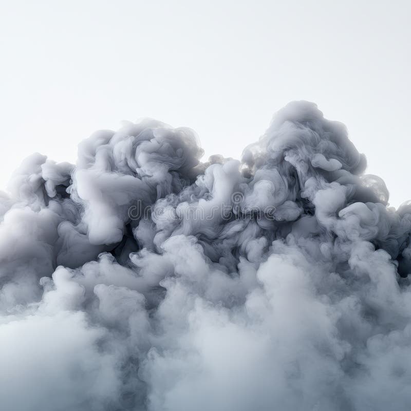 Mysterious Grey Smoke Cloud Against Light Background Stock Illustration ...