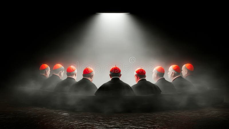 A Mysterious Group of Figures Gathered Under a Spotlight. Each Wears a ...