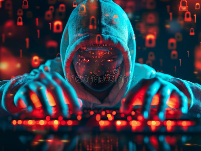 Cybersecurity Hacker in Action Stock Photo - Image of firewall, attack: 317740712