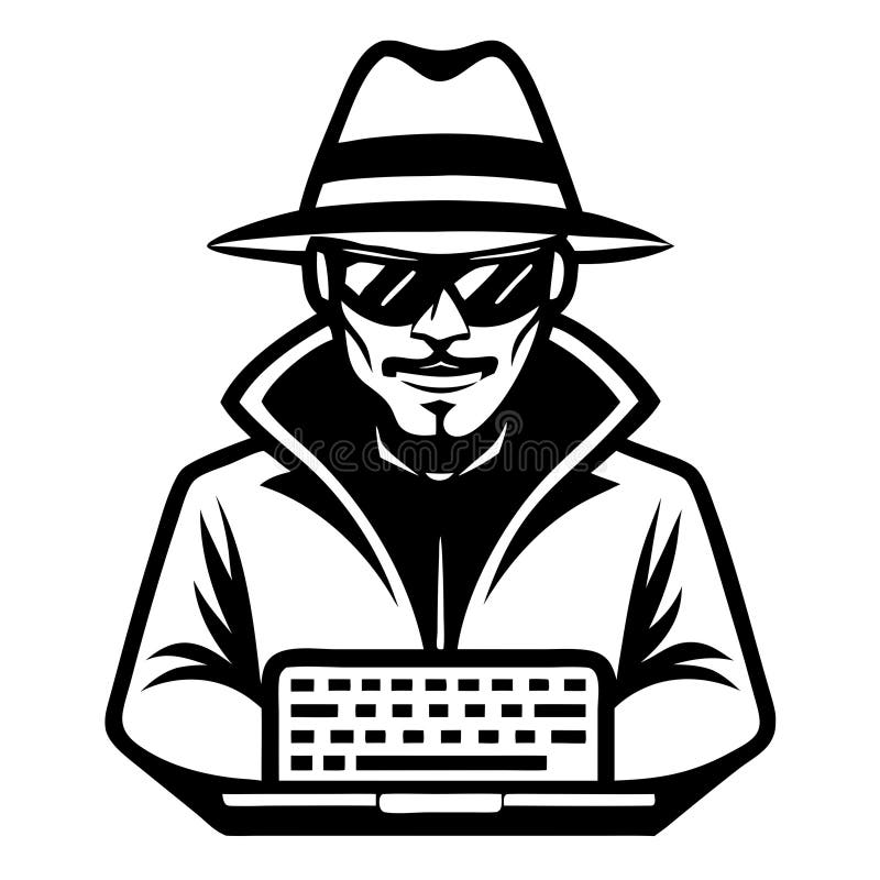 Mysterious Hacker Graphic Design for Technology Themes and ...