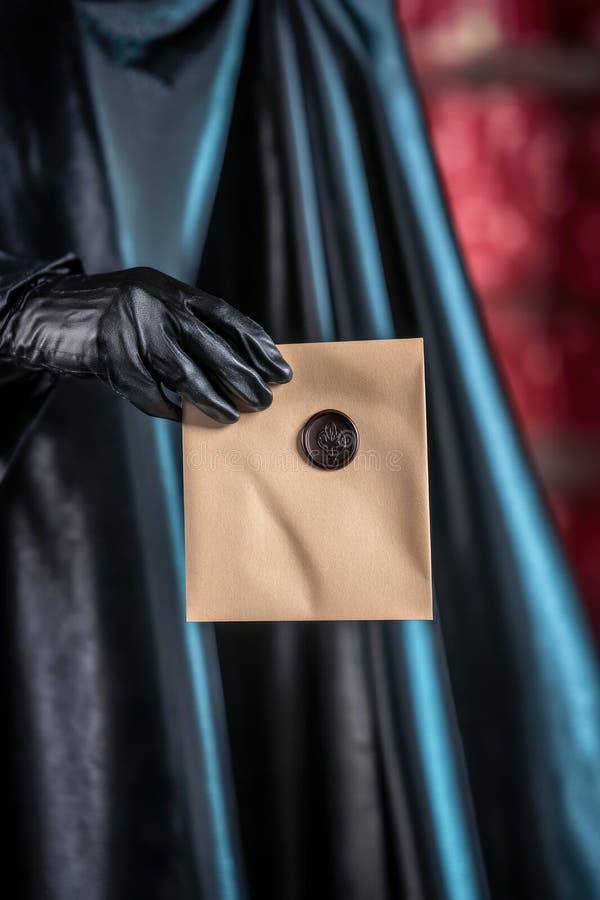 Hand Holding Envelope Against Blue Background Ai Generated Stock Photos ...